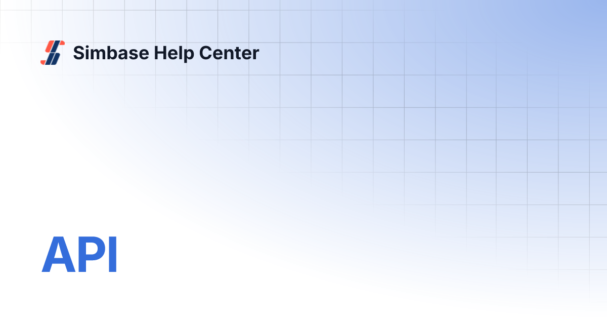 API | Simbase Help Center