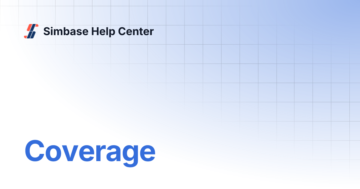 Coverage | Simbase Help Center