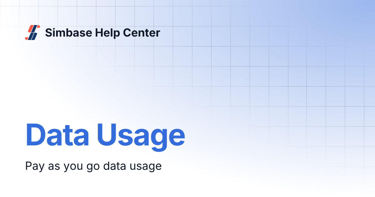 Data Usage | Simbase Help Center